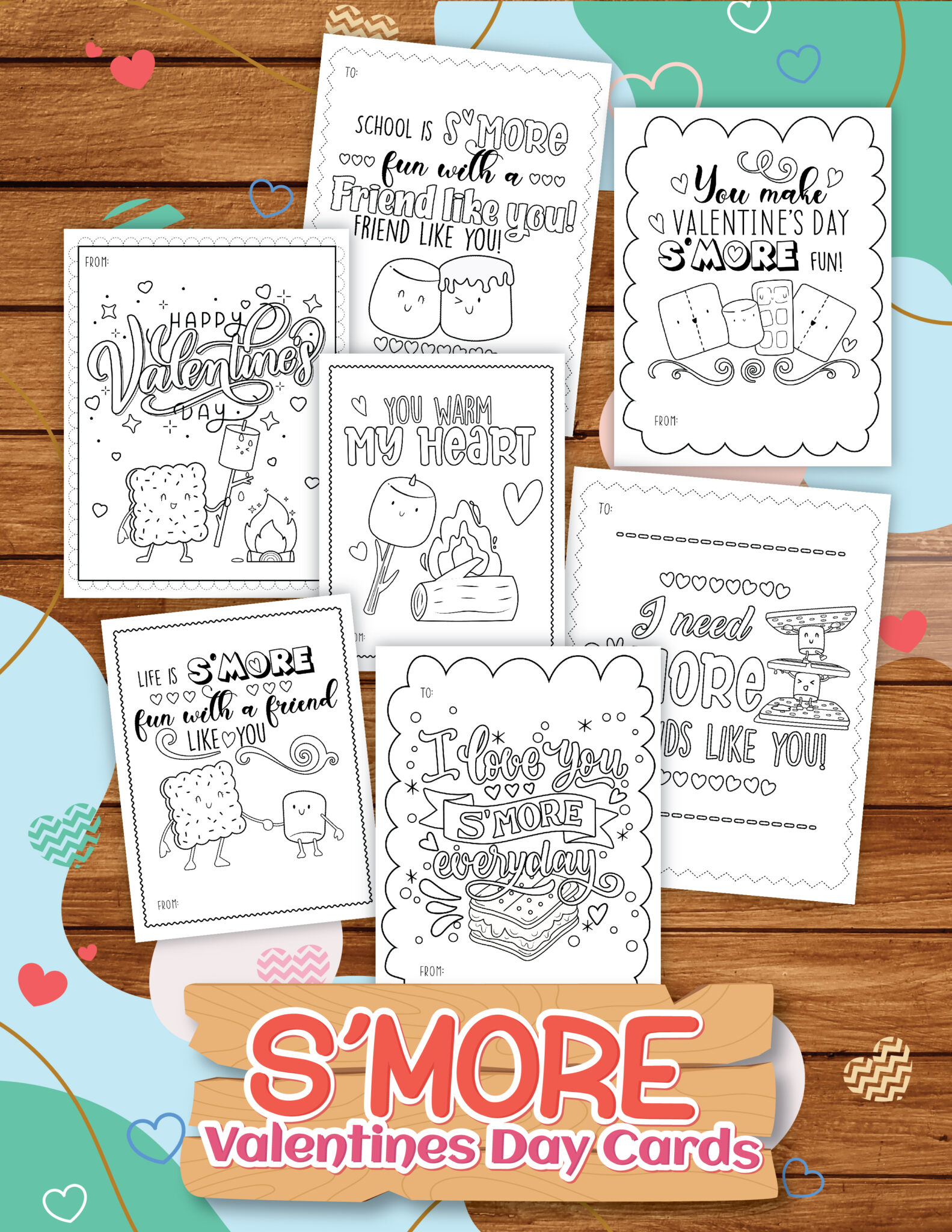S’Mores Themed Valentine’s Day Cards – shop.mommalew.com